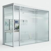 Quality Aluminum Frame Panoramic Office Glass Partition Wall For Sliding Suspended for sale