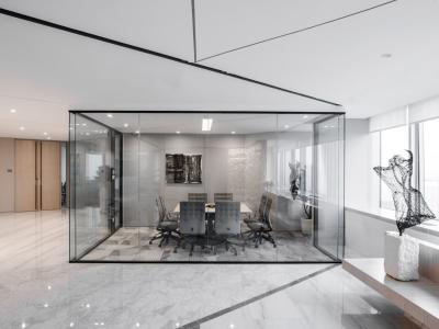 China Durable Demountable Glass Partitions Double Glass Modular Office Glass Partition Walls for sale