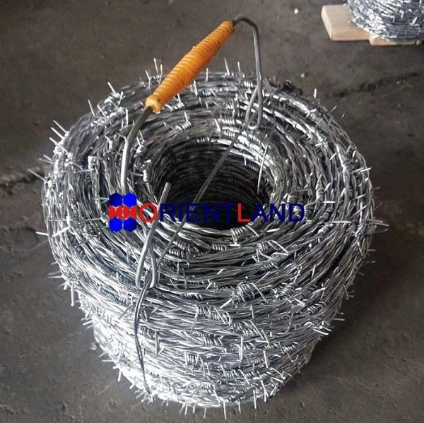 Quality 2.0mm Double Twist Barbed Wire 200m Barbed Wire Fencing 5inch Barb Spacing for sale