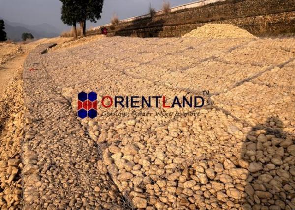 Quality Heavy Zinc Coated Galvanized Gabion Boxes / Gabion Wall Cages For Flood Control for sale