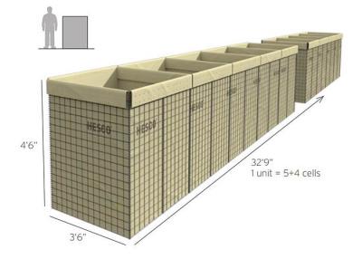 Strengthened Zinc Aluminium Coated Steel Hesco Sandbags