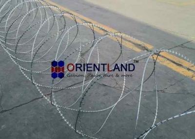 China Concertina Razor Barbed Wire Security Fence / Razor Combat Wire 14-16m Length for sale