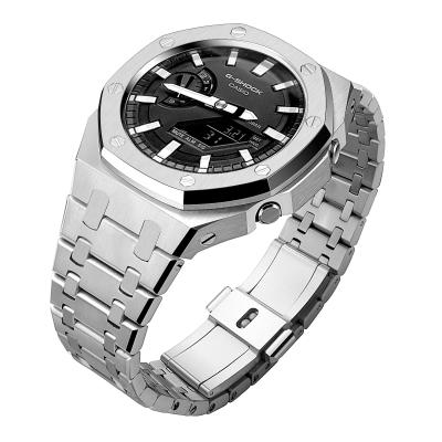 China Basic Solid Color Brushed 316l Stainless Steel Mod Kit For Casio GA-2100/GA-2110 for sale