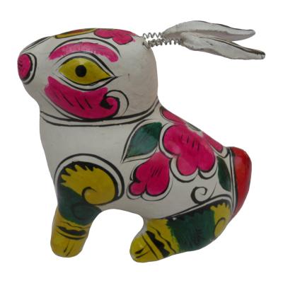 China clay sculpture Chinese Zodiac business gift  painted rabbit birthday gift for sale