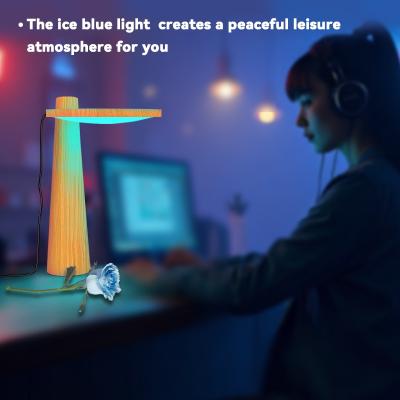 China Wood Reading Light in Soothing Ice Blue Reduces Eye Strain Create Calm Reading Spaces. for sale