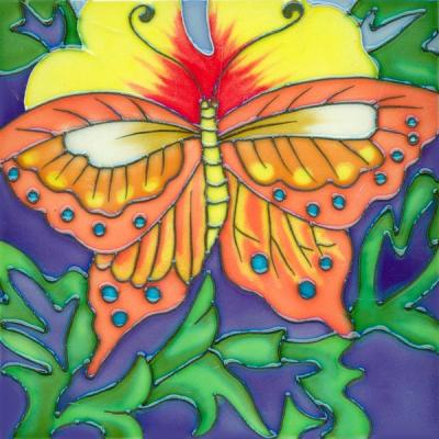 China Nature-themed Style Ceramic Handpainted Art Tiles for Museum Souvenirs for sale