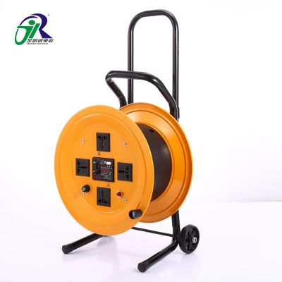 China Industrial Equipment House Making Machine Power Plug 3*2.5mm2 4 Plug 50m Electrical Cord Cable Reel for sale