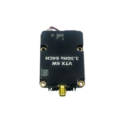 China Stable 3.3GHz 6W FPV VTX Video Transmitter with Adjustable Power Output and 3060MHz-3500MHz Frequency Range for sale