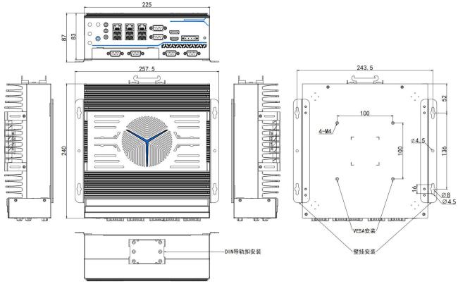 Industrial Mini Computer IEXP-502 Engineering Drawing