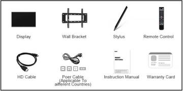 Interactive Tablet Accessories including pens, cables, and remote
