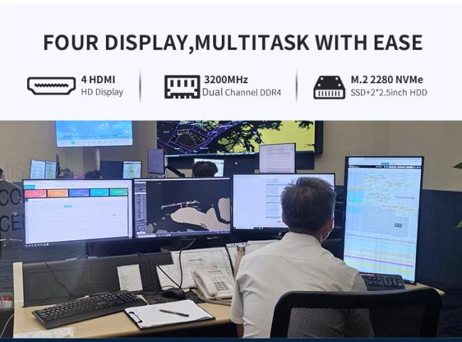 FOUR DISPLAY,MULTITASK WITH EASE