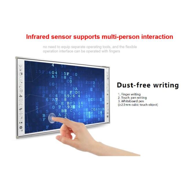 83 Inch 10 Point 60 Million Touches 3840*2160 Resolution Interactive Whiteboard 2