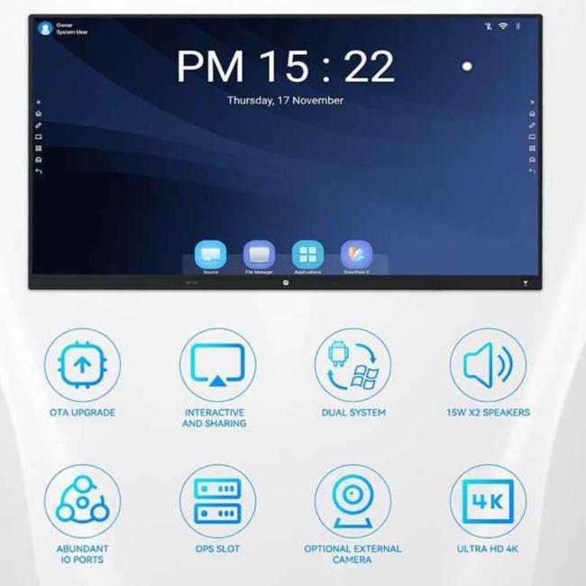 110 Inch Interactive Touch Screen Display 16 9 Aspect Ratio DP Interface Professional Demonstration Board 1