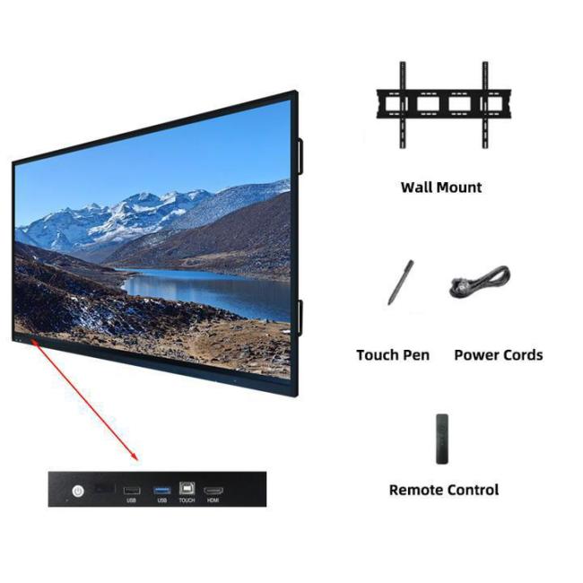 Interactive Touch Whiteboard Ultimate Presentation With HDMI I/O And OPS PC I9 Connectivity Solution 2