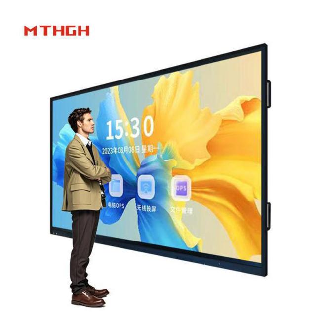 Interactive Touch Whiteboard Ultimate Presentation With HDMI I/O And OPS PC I9 Connectivity Solution 3