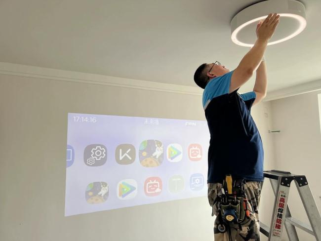 4K 800 Lumens Smart Laser Projector 4G+32G Memory, PST Ceiling Projector Lamp Short Throw Front Projection Technology Realistic Installation