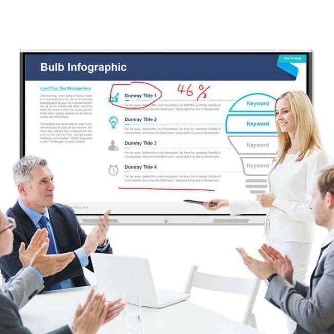 86 Inch Meeting Room Interactive Touch Screen Whiteboard, Finger Touch 0