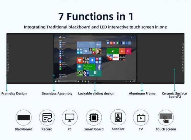86 Inch Smart Digital Blackboard, School Teaching Blackboard With Projector 2