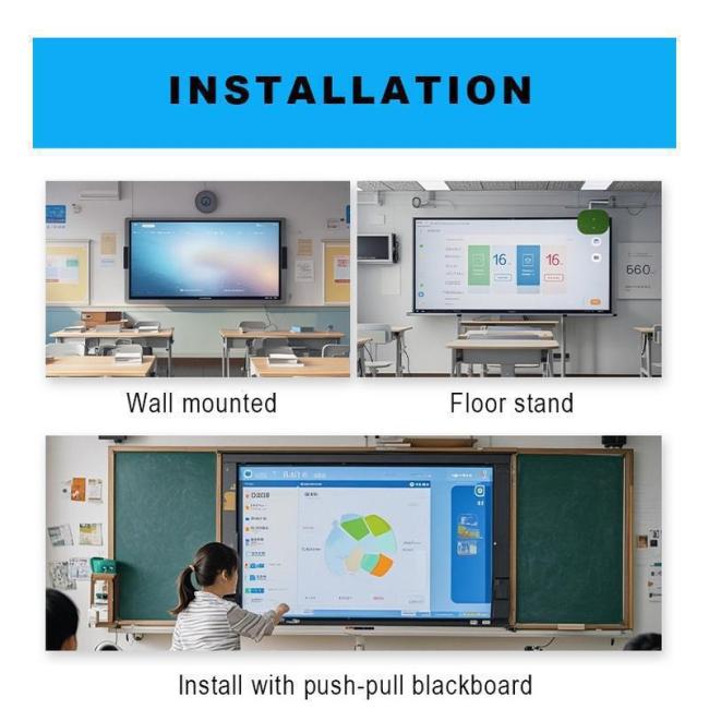 110 Inch Multi-Point Interactive Touch Screen Classroom Blackboard With 178° Viewing Angle And 20-Point Touch Whiteboard Applications