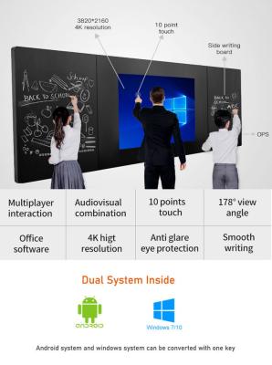 Cina 86 pollici 4K Smart Nano Blackboard touch screen per scuole e istituzioni in vendita