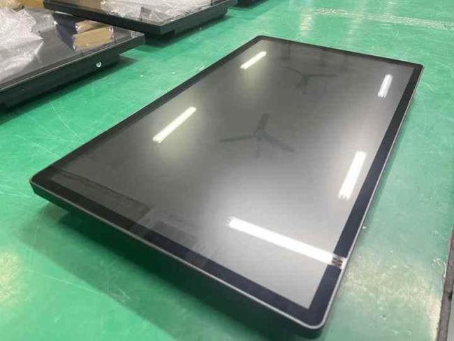 Factory quality testing of tempered glass commercial touch display panel