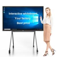 China 55 Inch 4K Screen Panel Interactive Touch Screen Whiteboard with Windows System for Smart Classroom Display for sale