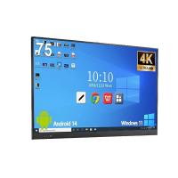 China 75 Inch 4K Resolution Interactive Touch Screen Whiteboard with 20 Points Touch for Smart Classrooms for sale