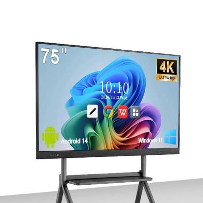 Cina Tavola bianca touchscreen interattivo da 75 pollici con interfaccia USB3.0 tipo-C e PC Intel I3 OPS in vendita