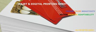 China Superior Aging Resistance Printable PVC Sheets Digital Ink Coating On One Side And Lamination Glue Coating On Another Side for sale