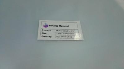 China Highly Durable PVC Coated Overlay with Aging Time 65C Temp./95% Humidity ＞200 Hours and Transparent After Lamination for sale