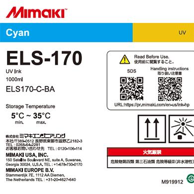 China Mimaki ELS-170 UV Curable Ink 1L Bottle GREENGUARD Gold Certified for UJ330H-160 UJV300DTF-75 Printers for sale