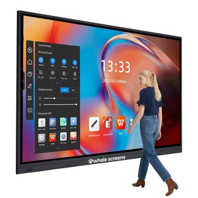 China 55 65 75inch Touch Screen Interactive LED Panel Dual Operating System Smart Board Interactive Whiteboard for sale