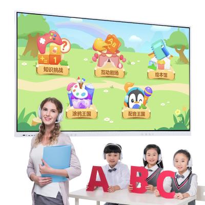 China 65 75 85 98 110 Inch 20 Points Touch LCD Display  Interactive Flat Panel Electronic Whiteboard Digital Smart Board for Classroom for sale