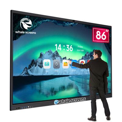 China 65 75" 86" 85'' 98'' Inch Dual System  Smart Digital Board Touch Screen Interactive Flat Panel Smart Whiteboard for Class Room for sale