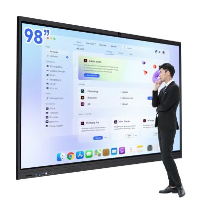 China Education Digital Whiteboard 98 Inch Interactive Flat Panel Touch Screen Digital Tablet Whiteboard Smart White Board for School for sale
