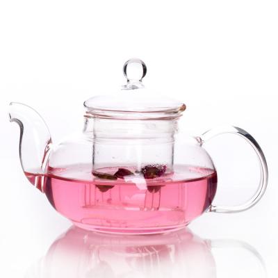 China Eco-friendly transparent coffee pot heat resistant borosilicate glass teapot with infuser for sale