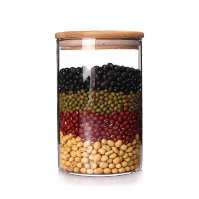 China Single Wall  clear rounded handmade borosilicate glass container storage glass jar for sale