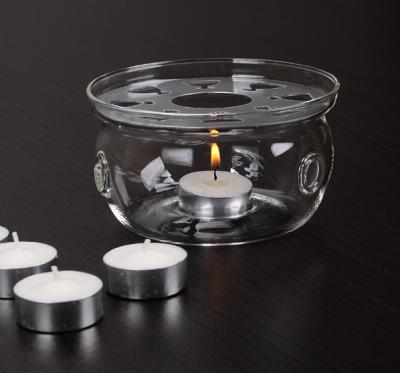 China Heat Resistant Clear Glass Round Shape Teapot Heating Base Coffee Pot Base for sale