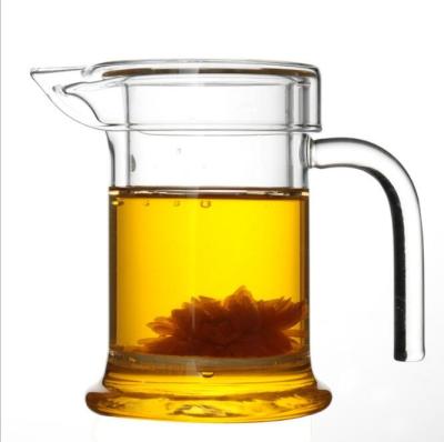 China Clear Glass Teapot With Lid & Infuser Tea Mug Gongfu Tea Maker 230ml 7.8 oz for sale