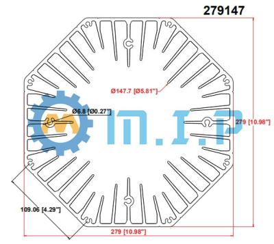 China 279mm high power round led heatsink aluminum extruded profiles for sale