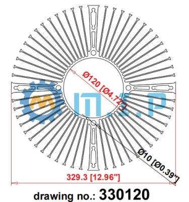 China 330mm high power round led heatsink aluminum extruded profiles for sale