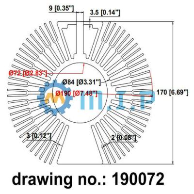 China 190mm high power aluminum extruded profiles round led heatsink for sale