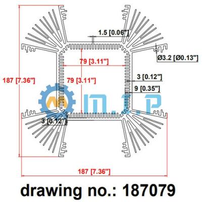 China 187mm high power aluminum extruded profiles round led heatsink for sale