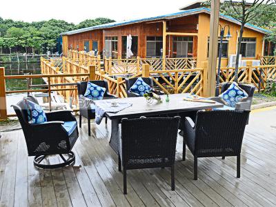 China CA1613   wicker garden 7pcs dining  set with retangular table for sale