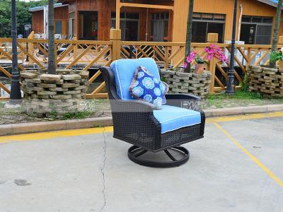 China CA1602R PE rattan swivel glider deep seating with cushion and pillow metal arm for sale