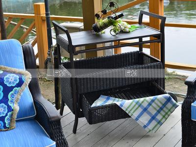 China CA1605 PE rattan cart three layers with two wheels for sale