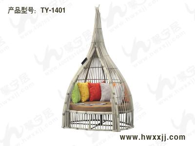 China TY-1401 wicker gazabo canopy woven by PE wicker with cushion and pillow for sale