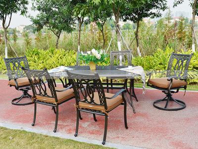 China BML16702 alumicast retangular dining table big for six chairs KD table base for sale