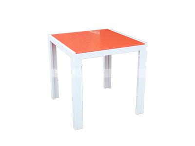 China BML13288 aluminium glass top knock down table outdoor furniture garden table for sale