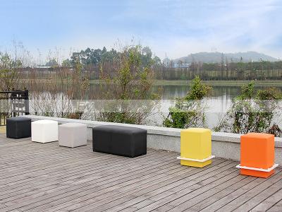 China CA1162 sling padded bar chair with footrest eco-friendly outdoor furniture for sale